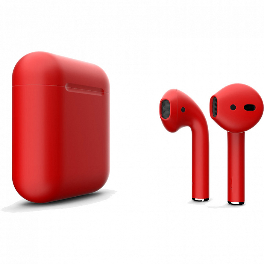 Apple AirPods 2 Color (без беспроводной зарядки чехла), матовый красный ...